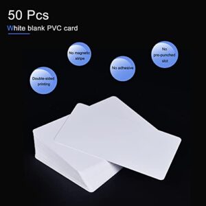 MECCANIXITY Blank PVC Cards for ID Badge Printers, Graphics Quality White Plastic CR80 10 Mil (CR8010) Pack of 50