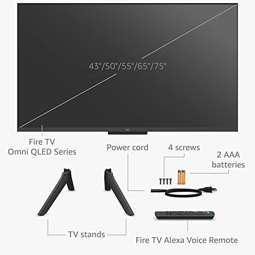 All-new Amazon Fire TV 43" Omni QLED Series 4K UHD smart TV, Dolby Vision IQ, hands-free with Alexa