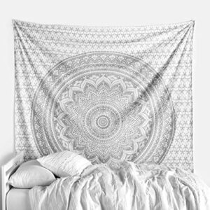 Pravik New Launched Tapestry Hippie Mandala Bohemain Wall Hanging - Tapestries Gypsy Hippie Ombre Silver Wall Decor Indian Ombre Silver Boho Dorm Room Decorative Accessories 30 x 40 Inch