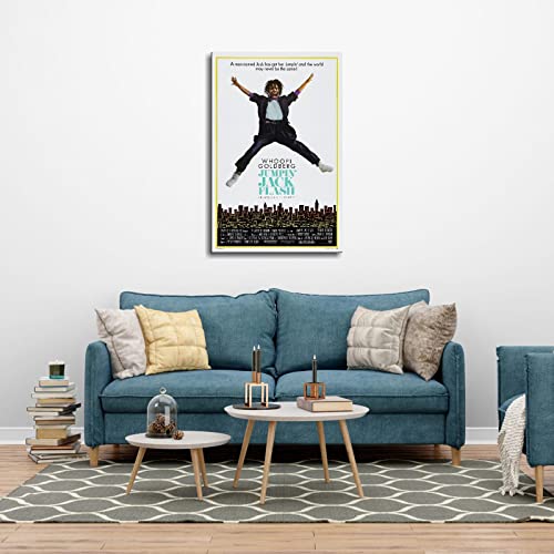 Jianchj Jumping Jack Flash Poster Whoopi Goldberg Canvas Prints Jack Wall Art For Home Office Living Room Decorations With Framed 12"x8"