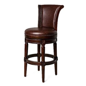 maven lane pullman high-back kitchen swivel bar stool, dark walnut, bar height