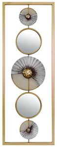 gold wall decor, 36" x 13" gold metal wall decor, wall decor living room, metal wall art, silver leaf gold mirror metal wall decor with gold frame, large gold metal wall decor for living room, office