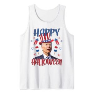 Funny Joe Biden Happy Halloween Confused 4th Of July 2023 Tank Top