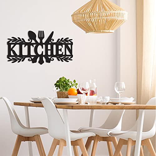 KOYILTD Kitchen Sign,Dining Room Wall Decor Rustic Metal Kitchen Decor Sign,Kitchen Word Art Farmhouse Cooking