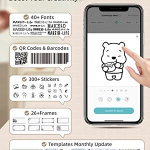 MakeID Label Maker HD(300dpi) - Personalized Smart Q1 Wireless Handheld Printer Compatible With iPhone & Android Phones - Portable Label Makers for Organizing Home & Office Supplies Printing Name Tags