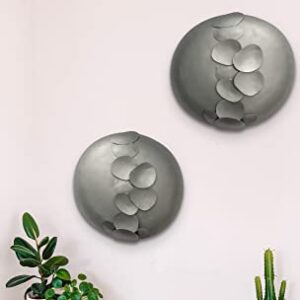 Modern Abstract Metal Wall Sculpture - Oval, Silver Wall Decor - Unique, Modern, Minimalist - sold inidvidually