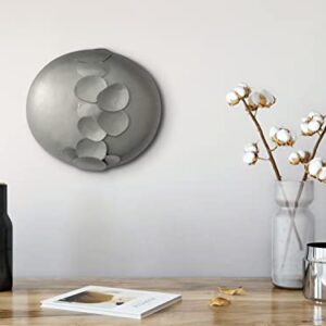 Modern Abstract Metal Wall Sculpture - Oval, Silver Wall Decor - Unique, Modern, Minimalist - sold inidvidually