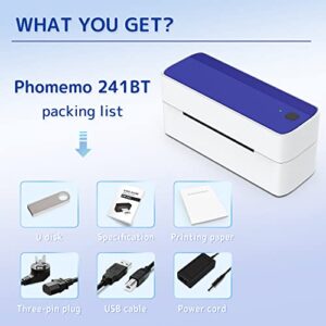 Bluetooth Thermal Label Printer, Phomemo Wireless 4x6 Shipping Label Printer for Shipping Packages, High Speed Desktop Label Maker for Small Business, Compatible with Amazon, Etsy, Ebay, USPS, Shopify