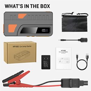 3000A Portable Car Jump Starter 66000mWh Battery Pack Booster Charger Power Bank Portable Phone Laptop Charger with AC Outlet Jumper Starter for 12V Car Motorcycle