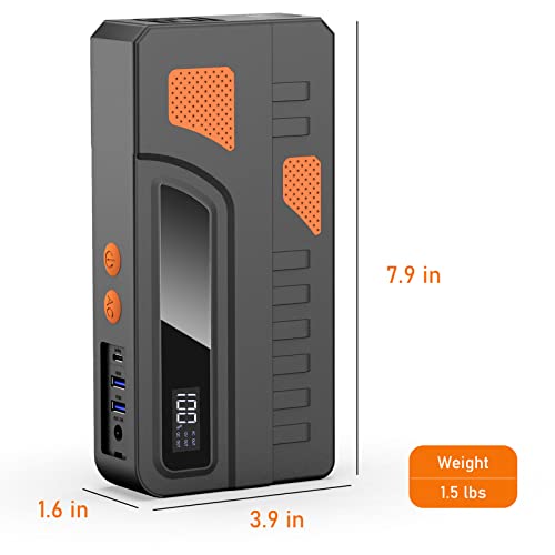 3000A Portable Car Jump Starter 66000mWh Battery Pack Booster Charger Power Bank Portable Phone Laptop Charger with AC Outlet Jumper Starter for 12V Car Motorcycle