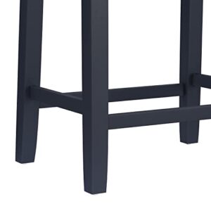 Hillsdale, Fiddler Wood Backless Counter Height Stool with Saddle-Style Seat, Navy