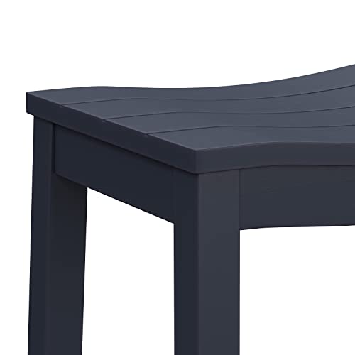 Hillsdale, Fiddler Wood Backless Counter Height Stool with Saddle-Style Seat, Navy