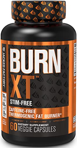 Jacked Factory Burn-XT Stim Free, Caffeine Free Weight Loss Supplement - Fat Burner and Appetite Suppressant for Weight Loss with Green Tea Extract, Capsimax, & More - 60 Diet Pills