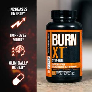 Jacked Factory Burn-XT Stim Free, Caffeine Free Weight Loss Supplement - Fat Burner and Appetite Suppressant for Weight Loss with Green Tea Extract, Capsimax, & More - 60 Diet Pills