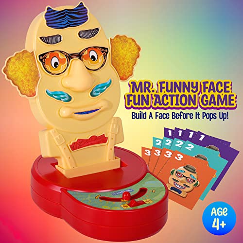 PlayRoute Funny Face Pop Up Game | Fun Board Game for Kids Ages 4-6-8 and up | Preschool Game & Family Game for Kids Girls and Boys | Single or Multi Player Pop Up Toy