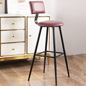 cuyoca bar stools bar chairs with back, 30 inch barstools with metal legs, faux leather upholstered for pub, restaurant, kitchen island (dark brown)