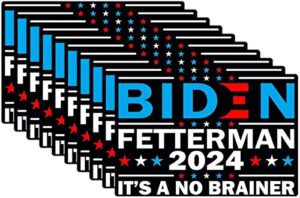 10 pack biden fetterman 2024 it's a no brainer stickers anti joe biden stickers reflective decals laptop bumper decal window waterproof car stickers