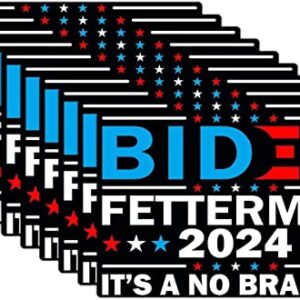 10 Pack Biden Fetterman 2024 It's a No Brainer Stickers Anti Joe Biden Stickers Reflective Decals Laptop Bumper Decal Window Waterproof Car Stickers