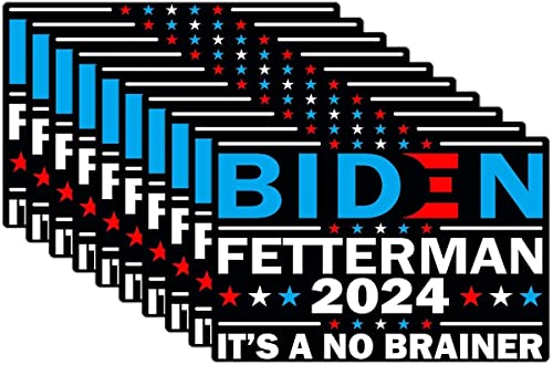 10 Pack Biden Fetterman 2024 It's a No Brainer Stickers Anti Joe Biden Stickers Reflective Decals Laptop Bumper Decal Window Waterproof Car Stickers