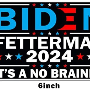 10 Pack Biden Fetterman 2024 It's a No Brainer Stickers Anti Joe Biden Stickers Reflective Decals Laptop Bumper Decal Window Waterproof Car Stickers