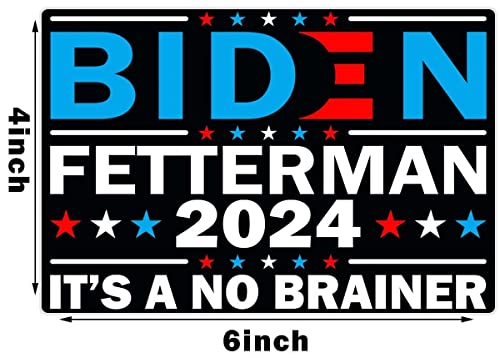 10 Pack Biden Fetterman 2024 It's a No Brainer Stickers Anti Joe Biden Stickers Reflective Decals Laptop Bumper Decal Window Waterproof Car Stickers