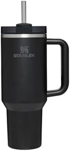 stanley quencher h2.0 flowstate stainless steel vacuum insulated tumbler with lid and straw for water, iced tea or coffee, smoothie and more, black , 40 oz