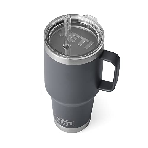 YETI Rambler 35 oz Straw Mug, Vacuum Insulated, Stainless Steel, Charcoal