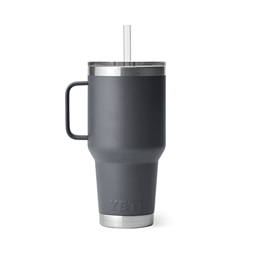 YETI Rambler 35 oz Straw Mug, Vacuum Insulated, Stainless Steel, Charcoal