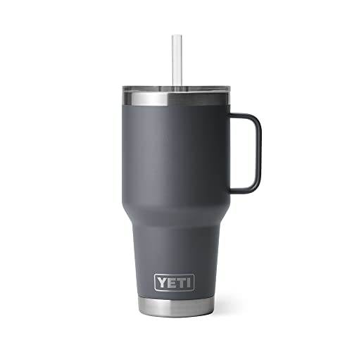 YETI Rambler 35 oz Straw Mug, Vacuum Insulated, Stainless Steel, Charcoal