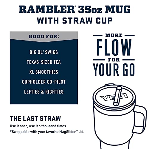 YETI Rambler 35 oz Straw Mug, Vacuum Insulated, Stainless Steel, Charcoal