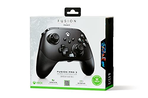 PowerA FUSION Pro 3 Wired Controller for Xbox Series X|S, Xbox One, Mappable Advanced Gaming Buttons, Xbox Controller, Trigger Locks, Black