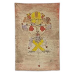 lingshi paul klee gugg jumping jack tapestry polyester wall tapestry art picture print modern family bedroom decor tapestries 40"x60"