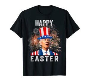 happy easter fireworks american flag joe biden 4th of july t-shirt