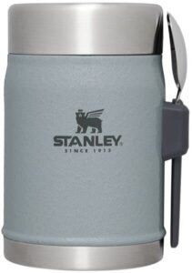 stanley classic legendary classic food jar + spork 14oz hammertone silver