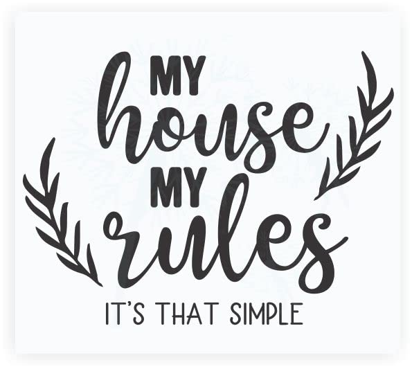 House Rules Decal for Walls Inspirational Wall Quote Family Room Decor Lettering Removable Sticker Made in The USA