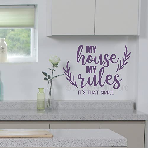 House Rules Decal for Walls Inspirational Wall Quote Family Room Decor Lettering Removable Sticker Made in The USA