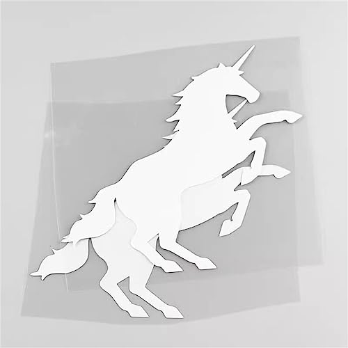 Unicorn Wall Notebook Decor Decal Sticker Window Laptop Bike Home Decor CAR Art Helmet HY793 (Silver White)