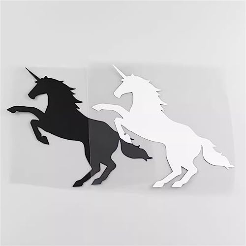 Unicorn Wall Notebook Decor Decal Sticker Window Laptop Bike Home Decor CAR Art Helmet HY793 (Silver White)