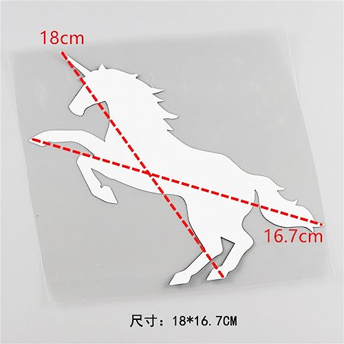 Unicorn Wall Notebook Decor Decal Sticker Window Laptop Bike Home Decor CAR Art Helmet HY793 (Silver White)