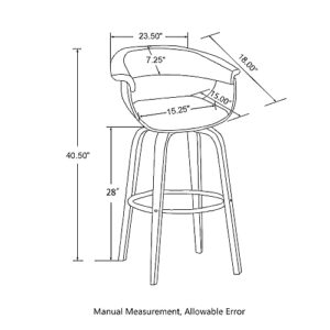 glitzhome Bar Stools Set of 2, 28’’ Swivel Barstools with Curved Back, Counter Stools Bar Chairs Withe Backrest, Footrest, Solid Bentwood Frame, White