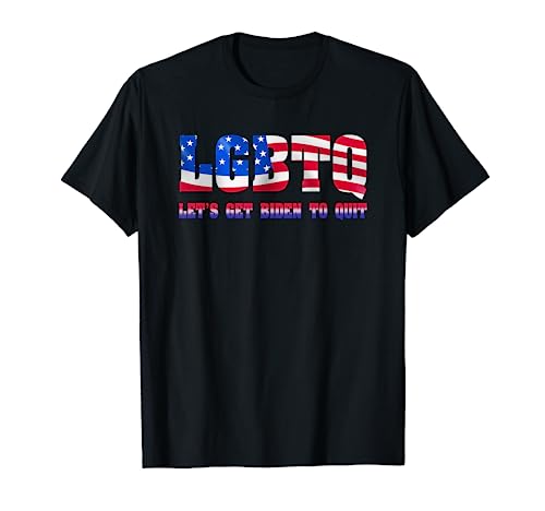 Funny LGBTQ Anti Biden Let's Get Biden To Quite 4th of July T-Shirt