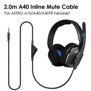 Replacement Astro A10 A40 Cable Cord with Mute Function, Also Working for Astro A10/A40 Gaming Headsets Xbox One Ps4 Controller Headphone Aux Cable 3.5mm Audio Extension Cable 6.5ft