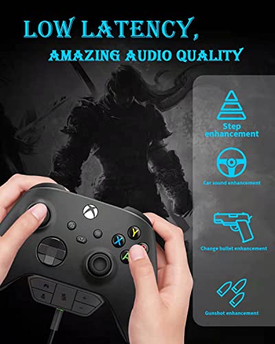 AOJAKI Headset Adapter for Xbox Controller, Mic Adapter for Xbox One/One S/X/Elite 1/ Elite2/ Series S/X Controller, Headphone Adapter for Xbox One Controller