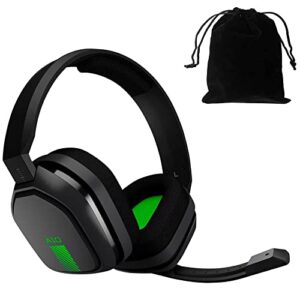 astro gaming a10 headset for xbox one/nintendo switch / ps4 / pc and mac - wired 3.5mm and boom mic w/velvet pouch bag - bulk packaging - (green/black)