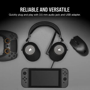 Corsair HS65 SURROUND Gaming Headset (Leatherette Memory Foam Ear Pads, Dolby Audio 7.1 Surround Sound on PC and Mac, SonarWorks SoundID Technology, Multi-Platform Compatibility) Carbon