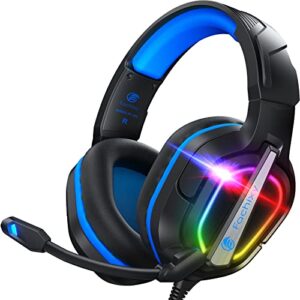 fachixy [2023 new fc200 gaming headset for ps4/ps5/pc/xbox one, noise canceling headset with stereo microphone sound, computer headset with 3.5mm jack & rgb light