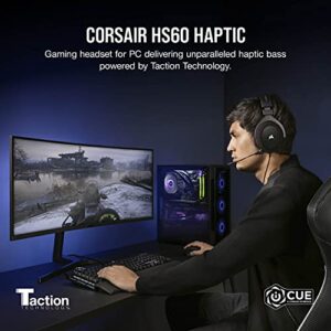 Corsair HS60 HAPTIC Stereo Gaming Headset with Haptic Bass - Taction Technology - Discord Certified - iCUE Compatible - PC - Carbon