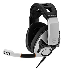 epos i sennheiser gsp 601 gaming headset, noise-cancelling mic, flip-to-mute, ergonomic headband, foam ear pads, compatible with pc, mac, ps4, ps5, xbox series x, xbox one, & nintendo switch (white)