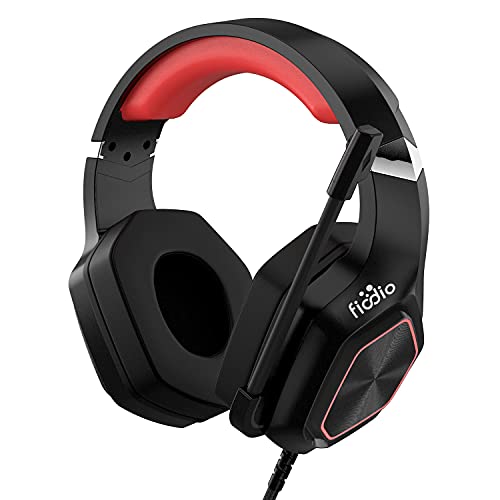 Fiodio 7.1 Surround Sound Gaming Headset with LED Effect, Stereo Headphones with Comfortable Ergonomic Earmuff and Microphone