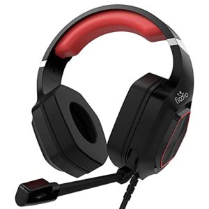 Fiodio 7.1 Surround Sound Gaming Headset with LED Effect, Stereo Headphones with Comfortable Ergonomic Earmuff and Microphone